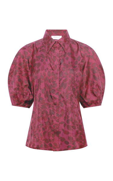Sansi Top in Fuchsia Printed Silk – Gabriela Hearst