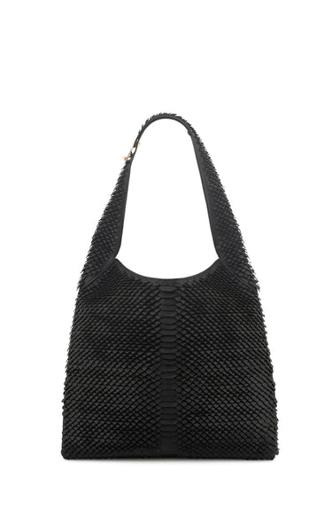 Hobo Large Tote Bag in Black Nappa Leather Snake Scales – Gabriela Hearst