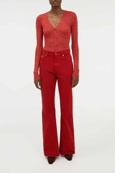 Aiste Knit Cardigan in Antelope Orange Cashmere Silk with Hemp ...