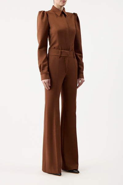 Talbot Shirt in Cognac Sportswear Wool – Gabriela Hearst