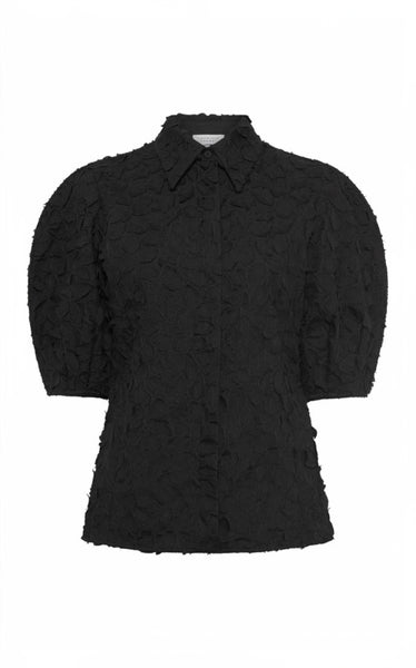 Sansi Embroidered Leaves Top in Black Linen – Gabriela Hearst