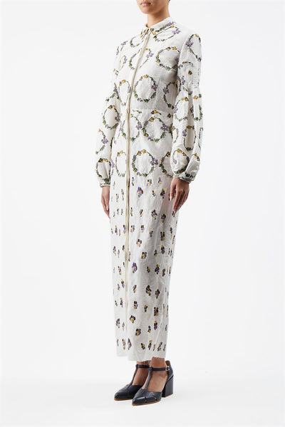 Mauri Embroidered Shirtdress in Ivory Linen Silk – Gabriela Hearst